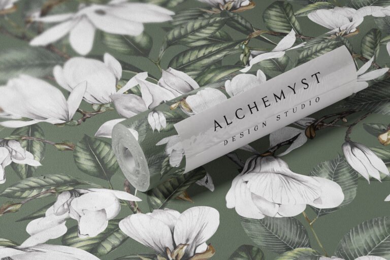 EMPAPELADO WHITE FLOWER 3 (ROLLO) – ALCHEMYST